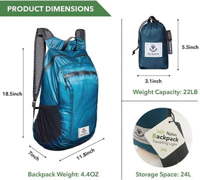 Cina Escursione del materiale resistente leggero dell'acqua 70L Oxford dello zaino di Daypack Packable in vendita