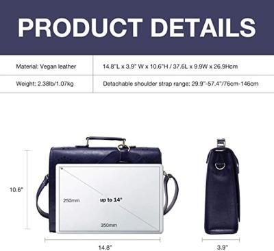Cina Arco staccabile del computer portatile del vegano delle donne della borsa della spalla del computer della borsa di cuoio di Satchel in vendita