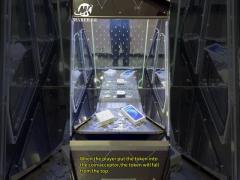 New Design Single Player Coin Pusher Machine Tempering Glass Arcade Coin Pusher Machine