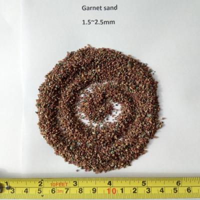 China natural Garnet sand 1.5~2.5mm gritz for water treatment filtration filtered media filtration media for sale