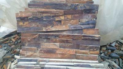 China Rusty rough veneer cladding flat panel cultured stone stacked stone ledge stone glued wall panel flagestone with corner for sale