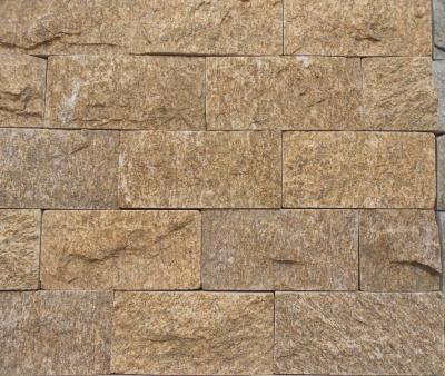 China Tiger skin yellow beige mushroom stone wall cladding decoration 30x15cm mushroomed stone wall cadding tiles for sale