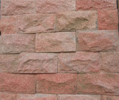 China Pind Red mushroom stone wall cladding decoration 30x15cm mushroomed stone wall cadding tiles for sale