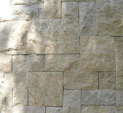 China Yellow beige tiger skin style mushroom stone wall cladding decoration 30x15cm mushroomed stone wall cadding tiles for sale