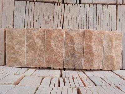 China Light pink mushroom stone wall cladding decoration 30x15cm mushroomed stone wall cadding tiles for sale