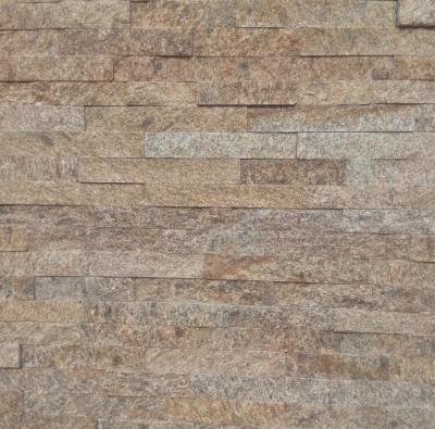 China yellow Natural stone cultured stone veneers stacked stone glued wall cladding tiles panels for sale