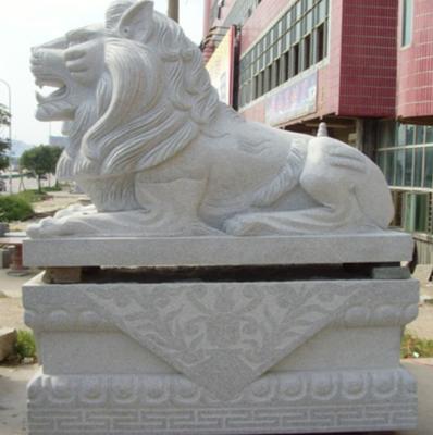 China Garden decoration statues outdoor granite handcarved lions sculptures white colour stone lions for sale