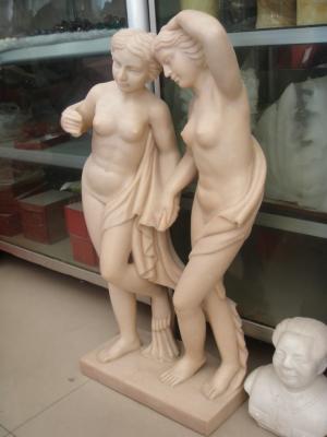 China woman human lady stone statues hand carved sculptures outdoor marble statues decorations beige statues for sale