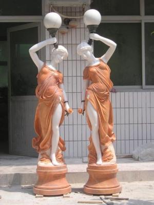 China woman human lady stone statues hand carved sculptures outdoor marble statues decorations beige statues for sale