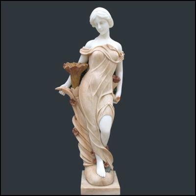 China woman human lady stone statues hand carved sculptures outdoor marble statues decorations beige statues for sale