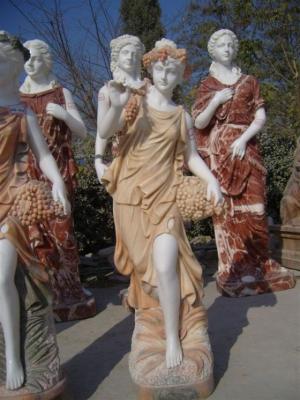 China stone lady women human statues hand carved sculptures outdoor marble statues decorations beige statues for sale