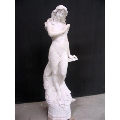 China stone lady women human statues hand carved sculptures outdoor marble statues decorations beige statues for sale