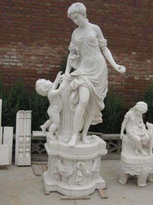 China stone lady women human statues hand carved sculptures outdoor marble statues decorations beige statues for sale