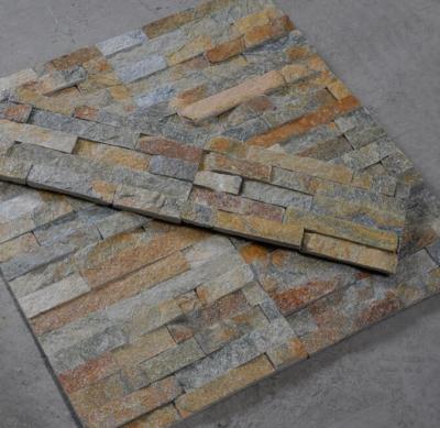 China rusty slate linears panels cultured stone stacked stone veneers ledged stone wall cladding decorations tiles for sale