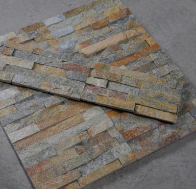 China rusty slate linears panels cultured stone stacked stone veneers ledged stone wall cladding decorations tiles for sale