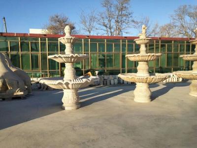 China beige cream yellow marble stone landscape water fountain outdoor decorations for sale