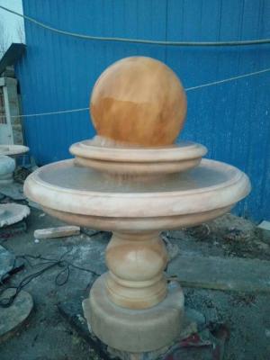 China beige cream yellow marble stone landscape water fountain outdoor decorations for sale