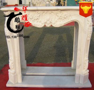China indoor decoration handcarved wall mounted natural marble stone antique fireplace surround home decorate fireplace cover for sale