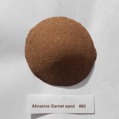 China 80 mesh grain dark brown garnet sand for CNC waterjet abrasive garnet sand cutting use and abrasive paper making for sale