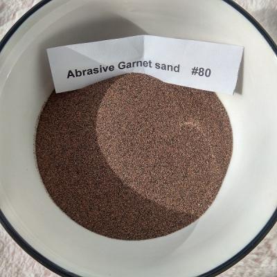 China CNC waterjet cutting sand Abrasive Garnet sand 80 mesh gritz Washed and filtered garnet mesh 80 for sale