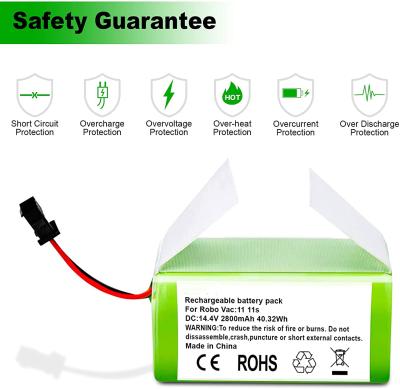 Cina Batteria al litio per aspirapolvere RoboVac 11S 15C 15T 14,4 V 2800 mAh Batteria agli ioni di litio in vendita