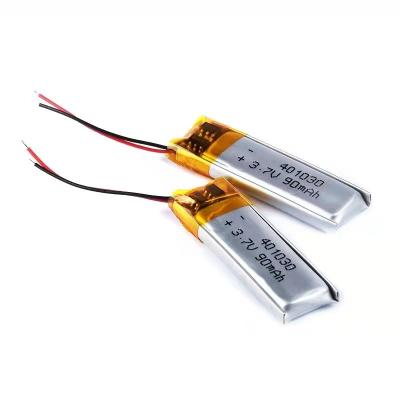China 401030 Li Ion Polymer Battery Pack 3.7v 100mAh Kleine Lithium Ion Battery Pack Te koop