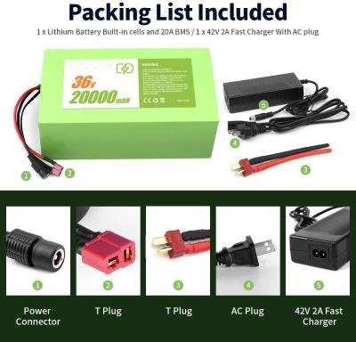 中国 充電式 8Ah 10Ah 36V 20Ah / 48V 24Ah リチウム イオン バッテリー パック 販売のため