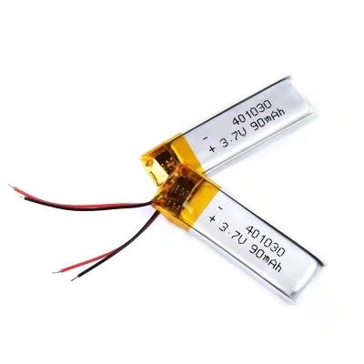 China 1S1P lithium-polymeerbatterij 90 mAh 3,7 V rechthoekige lithium-ionbatterij Te koop