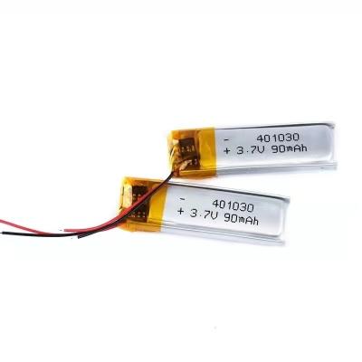 China 1S1P lithium-polymeerbatterij 90 mAh 3,7 V rechthoekige lithium-ionbatterij Te koop