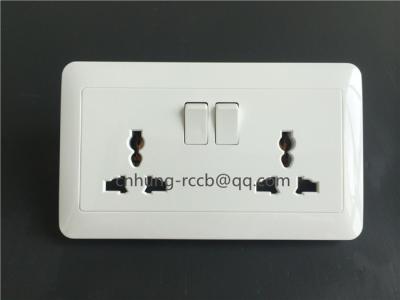 China 13A 2 Gang Switched Universal Socket wall switch for sale