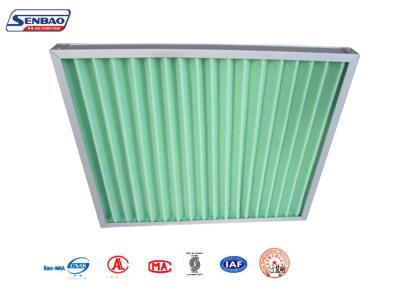 China Purificador plisado marco de aluminio verde del aire del panel con Hepa y eficacia primaria del filtro del carbono en venta