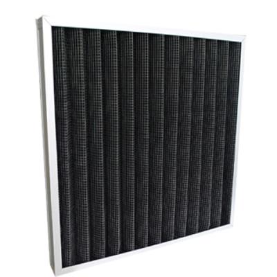 China Reemplazo plisado carbono activado del filtro del purificador del aire del panel con el color de aluminio del negro del marco en venta