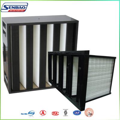 Cina mini filtro dell'aria medio pieghettato del carbonio di efficienza della V-banca per il filtro grezzo dal sistema di HVAC in vendita