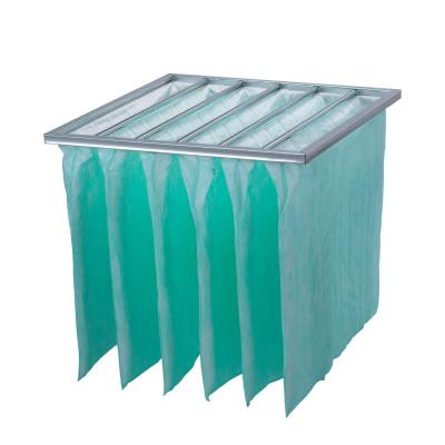 Cina Filtro dell'aria verde della borsa della tasca della fibra sintetica di F6 F7 nella HVAC/sistema di Ventilaton in vendita