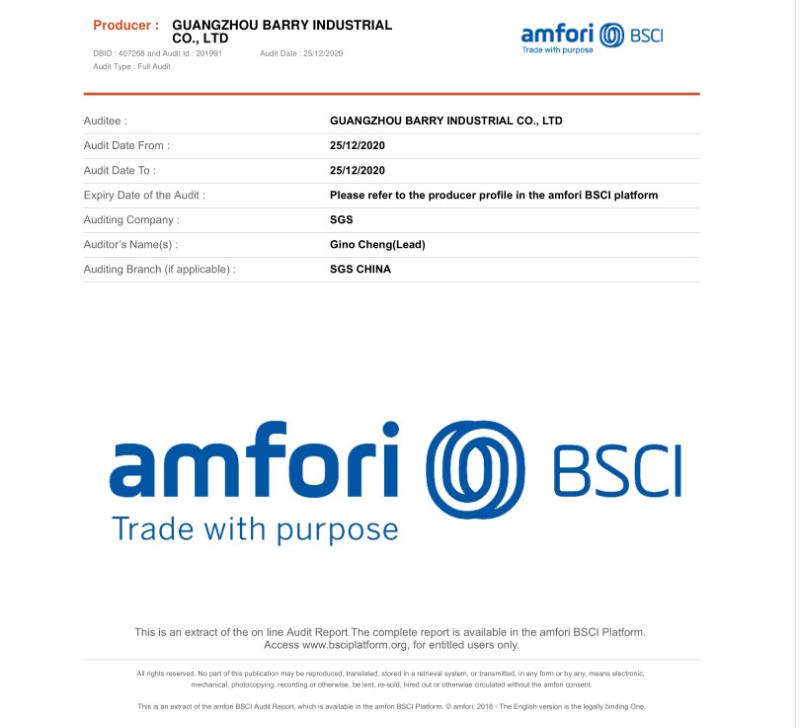 BSCI - Guangzhou Barry Industrial Co., Ltd