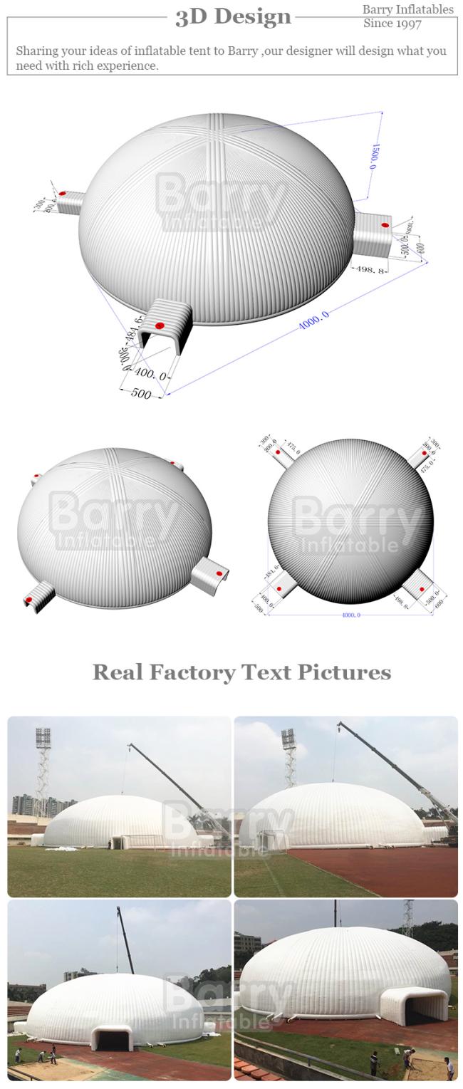 outdoor good quality and low price hot sale inflatable building structure dome tent