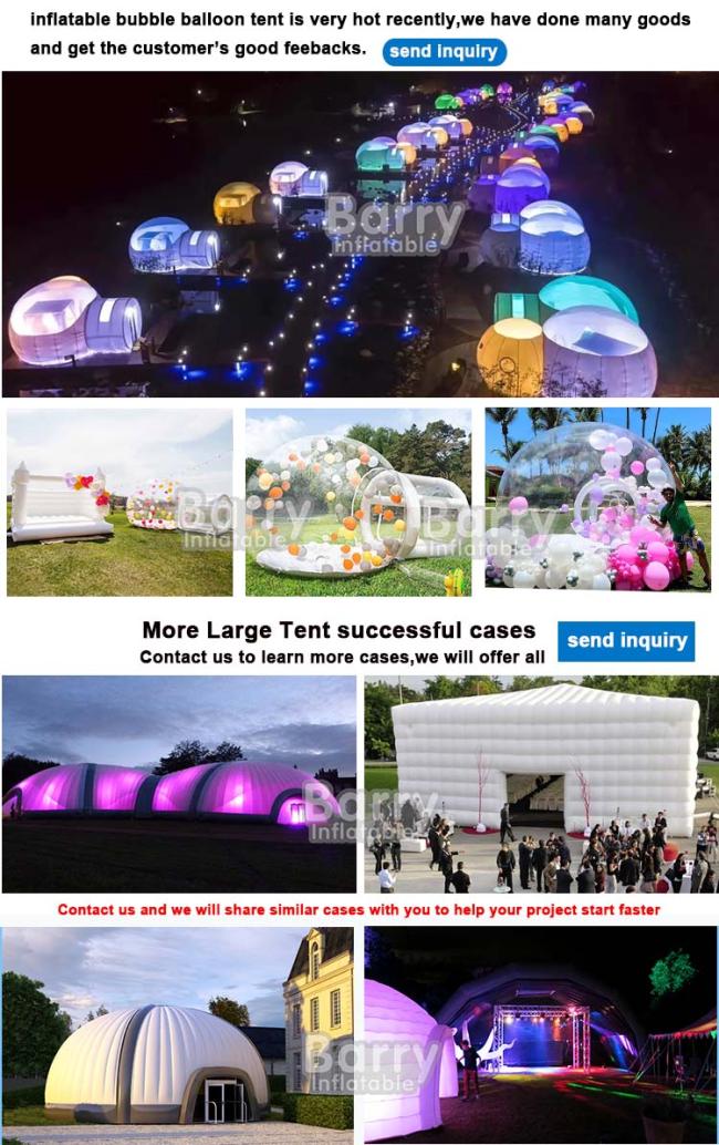7 Working Days Production Time Inflatable Bubble Tent Balloon Tent With CE/UL Blower And Repair Material