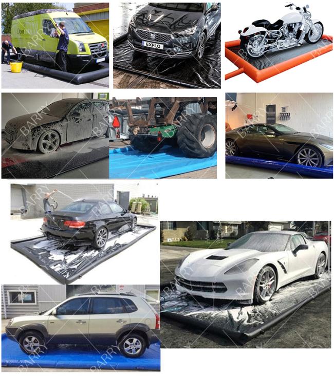 Commercial easy set up air seal type inflatable car wash mat
