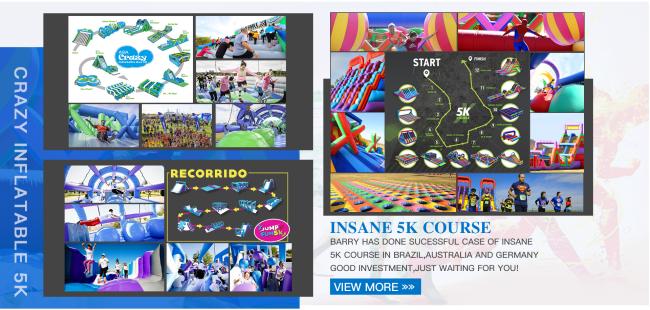 Custom Inflatable Running Event Bounce 5k Wave Runner World'S Largest Inflatable Obstacle Course  For Kid And Adult