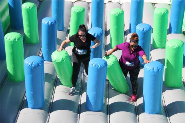 Kids Adults Obstacles Course Sports Theme Game Insane 5k Destination Inflatable Fun Finish Line 33m Giant Water Slide