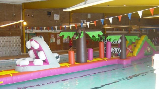 Customized 12.5M Ghost Ship Pool Inflatable Blow Up Water Obstacle Course For Swimming Pool Play