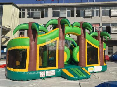 China Tropical Commercial Inflatable Castle 0.55mm PVC Amusement Jungle Themed Inflatable Playground for sale