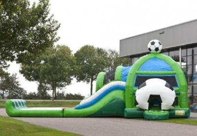 China Amazing Soccer Inflatable Jumping Castle Combo With Water Slide for sale