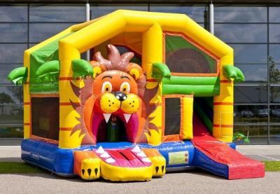China Jumper Lion Bounce House Combo With Roof / Mutiplay Overdekt Leeuw Toddler Bouncy Castle for sale