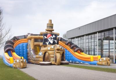 China Tobogán acuático inflable gigante asombroso mega de Glijbaan, doble cara del barco pirata inflable en venta