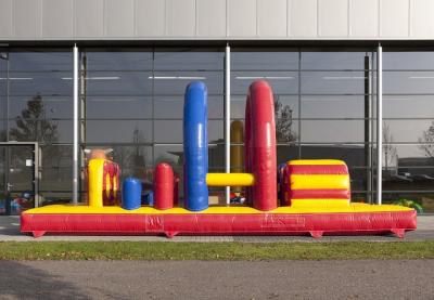 China 0.55mm PVC Tarpaulin Inflatable Obstacle Course With Air Blower for sale