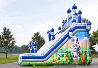China Salto y diapositiva grandes Inflatables de Comelot del castillo azul con la pared que sube en venta