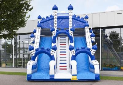China Salto y diapositiva grandes Inflatables de Comelot del castillo azul con la pared que sube en venta