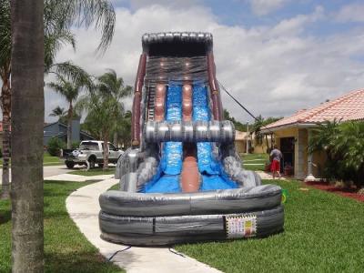China Parque de atracciones prenda impermeable inflable del PVC de la aduana de 30 toboganes acuáticos del carril pie2 en venta