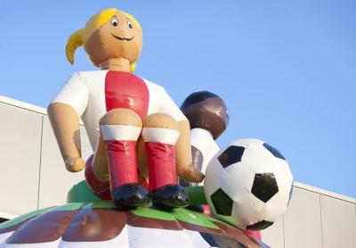 China Fun Soccer Backyard Inflatable Jumper Bouncer Air Bouncer Inflatable Trampoline for sale